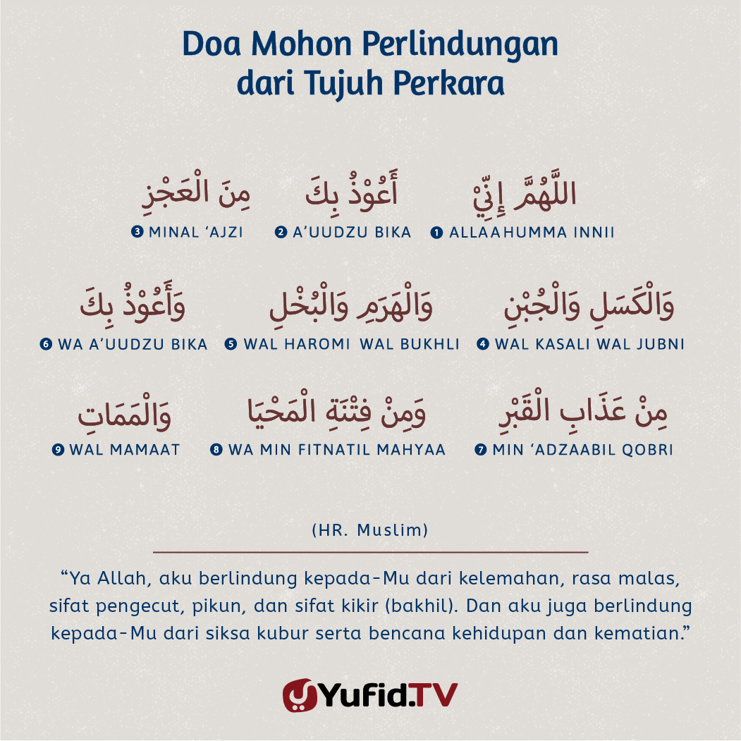 Doa Mohon Perlindungan Dari Tujuh Perkara Yufidia